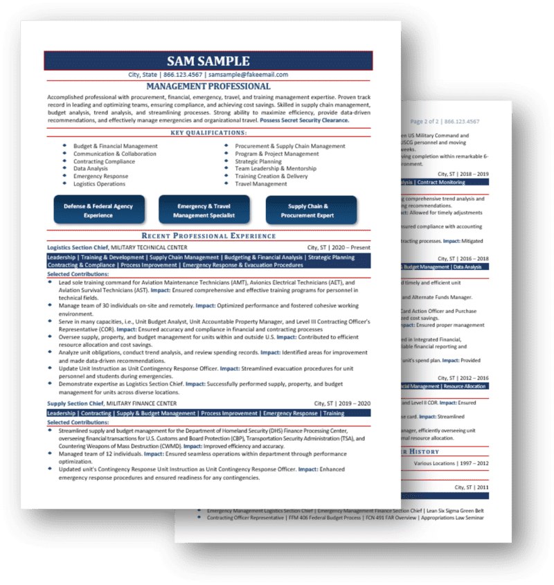 Resume Samples - Vision to Purpose